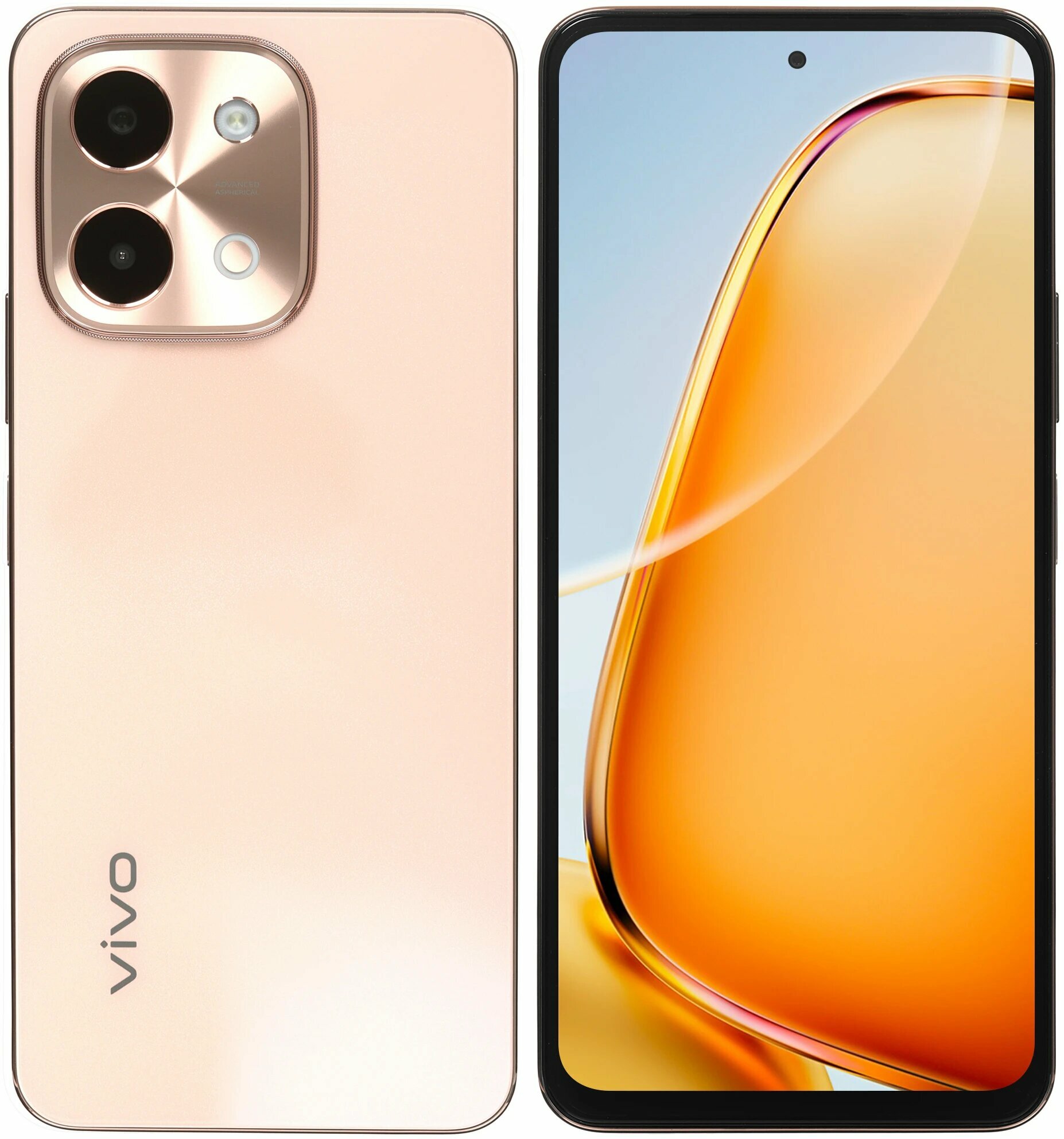 Смартфон Vivo Y28 4G, 8/128 ГБ, защита IP64, камеры 50 МП, NFC, быстрая зарядка, розовый