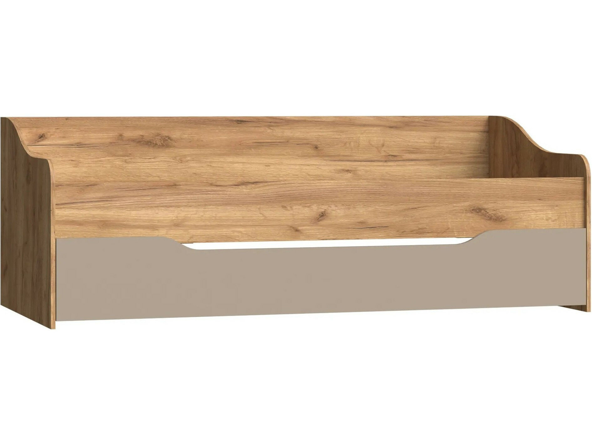 Кровать выдвижная с двумя спальными местами, (Дуб крафт/Глиняный серый)