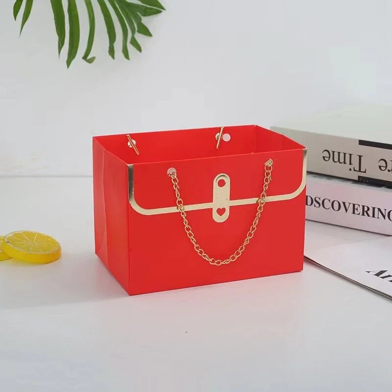 Картонная подарочная коробка для цветов 1pcs Red square box