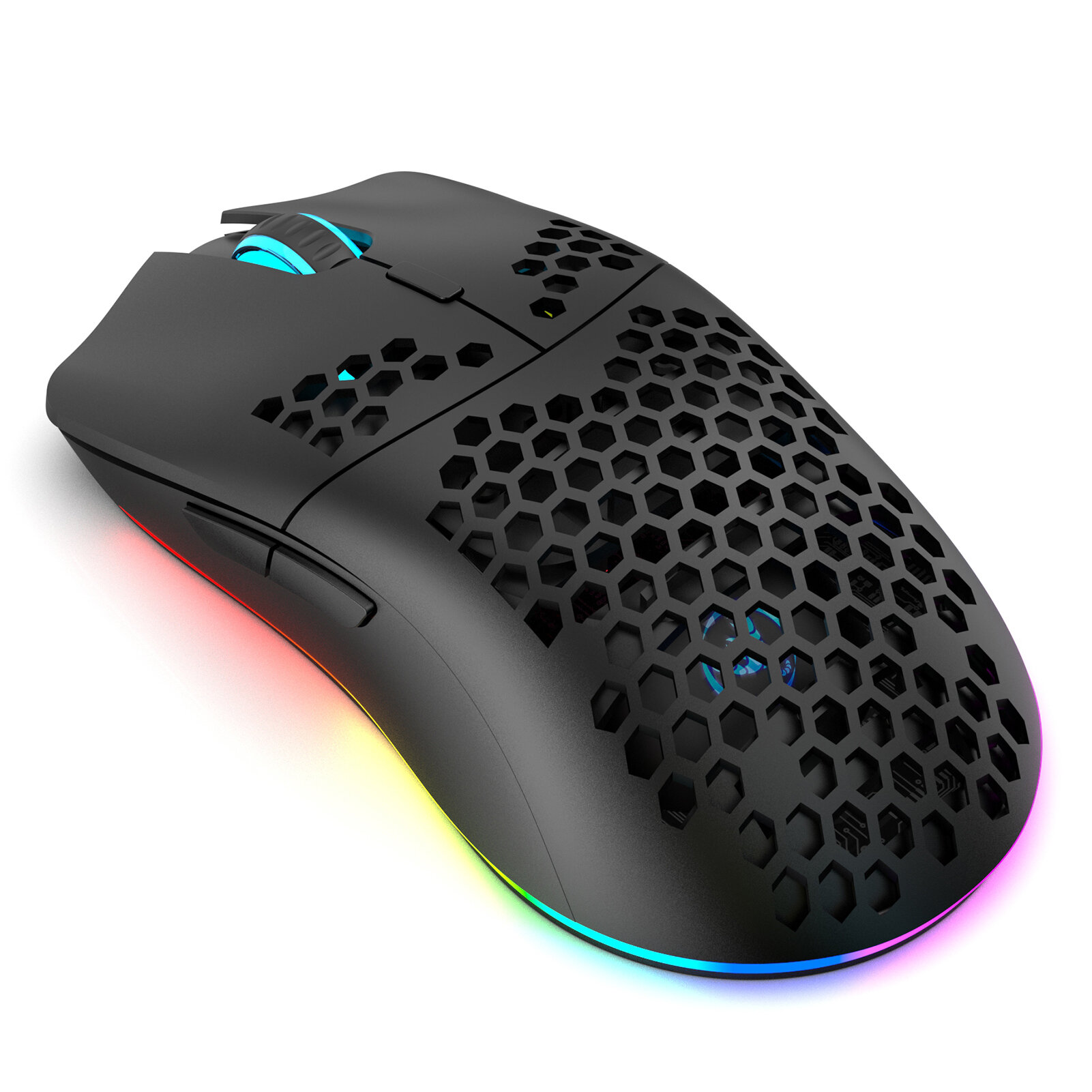 Беспроводная игровая мышь с 3 режимами BT 5.3 + 2.4G + USB-C, цветной светодиод, скорость движения 800-3600, перезаряжаемая беспроводная мышь для ноутбука