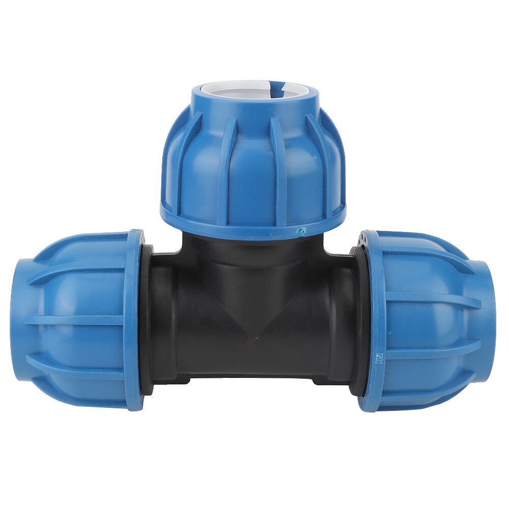 Соединитель тройника аксессуаров 50мм фитинга водопровода ПЭ пластиковый для соединения труб