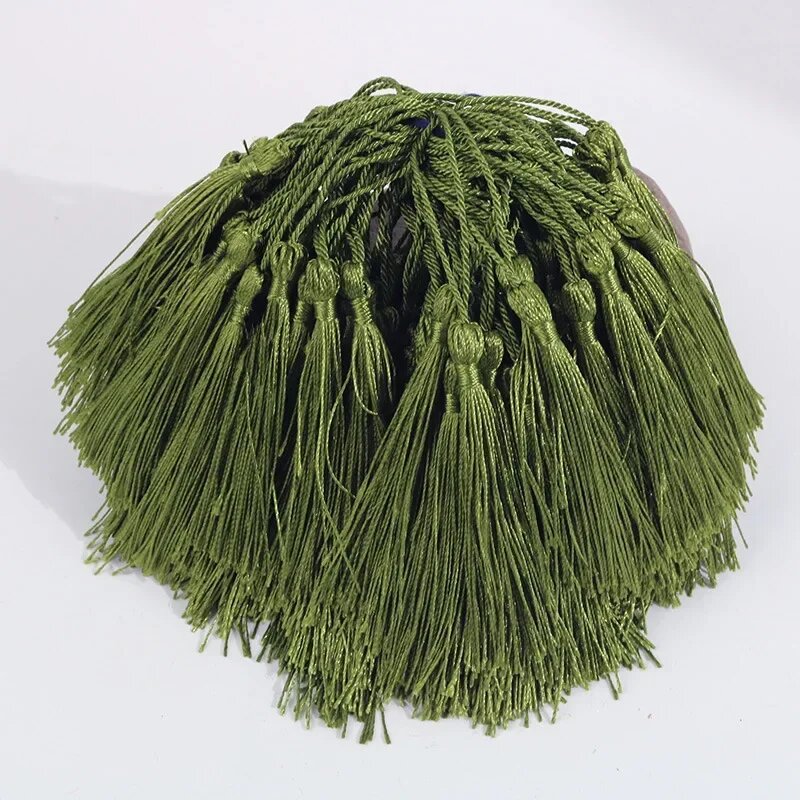 Полиэстер шелковая бахрома с кисточками 50 шт 34A army green