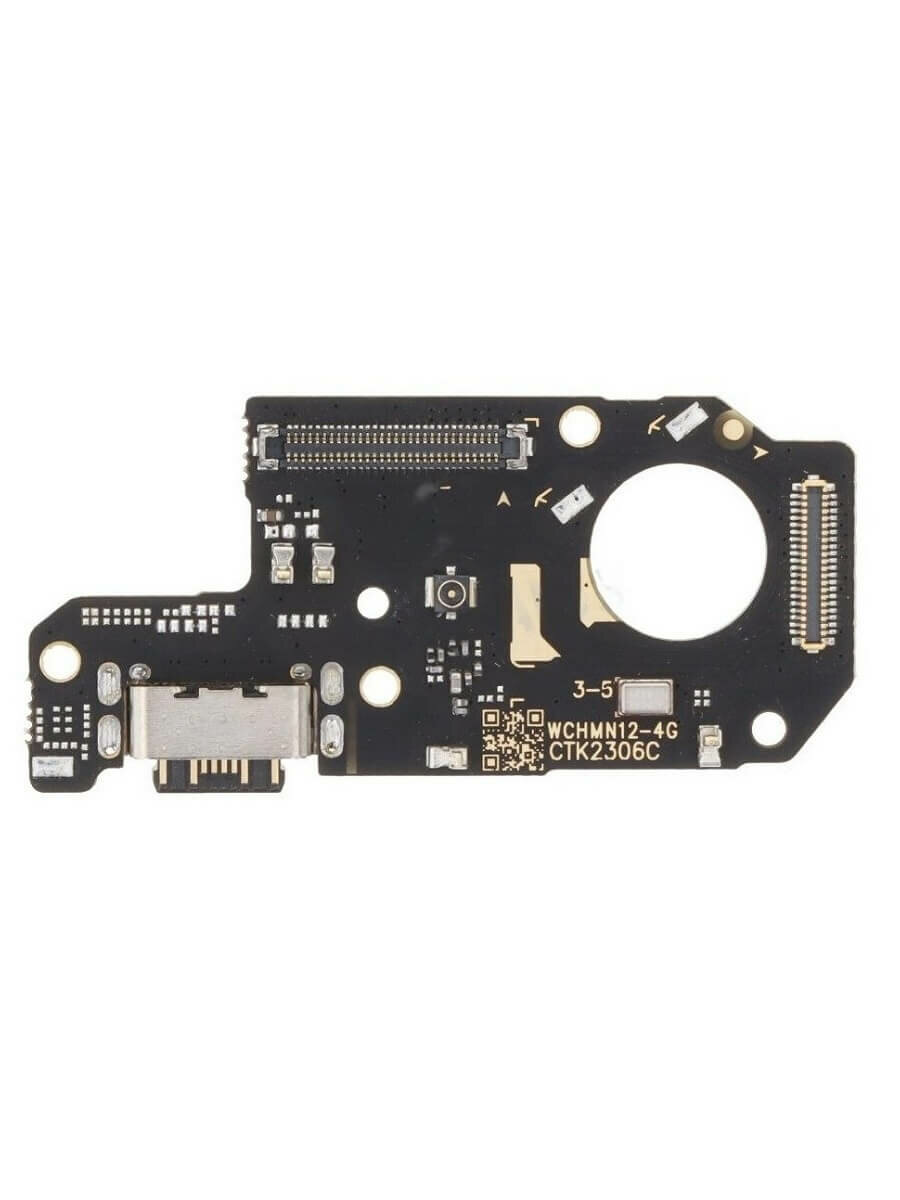 Плата разъема зарядки для Xiaomi Redmi Note 12 4G (23021RAA2Y, OEM с микросхемами)