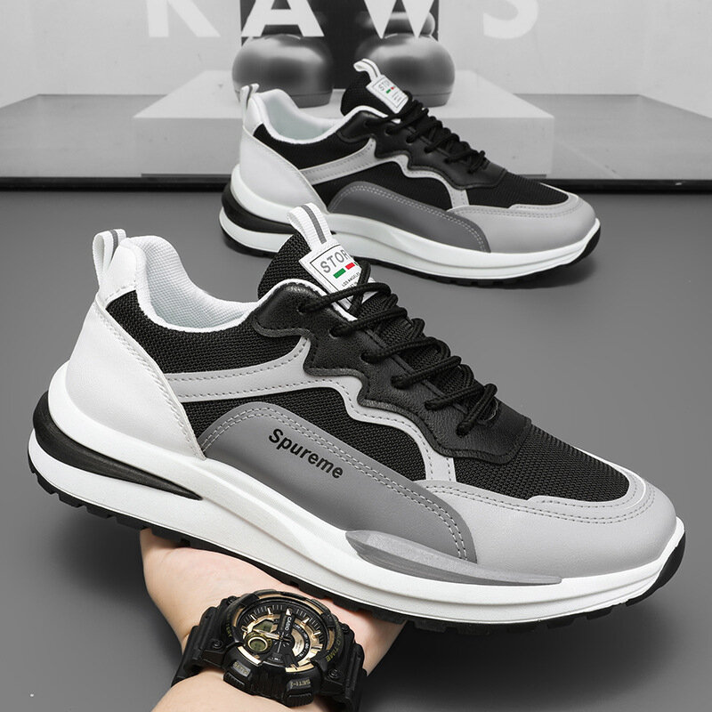 MOOCIE 2025 Летняя дышащая мужская обувь Новая мужская сетчатая спортивная обувь для отдыха и бега для студентов Little White Daddy Orgasm Enhancement Shoes