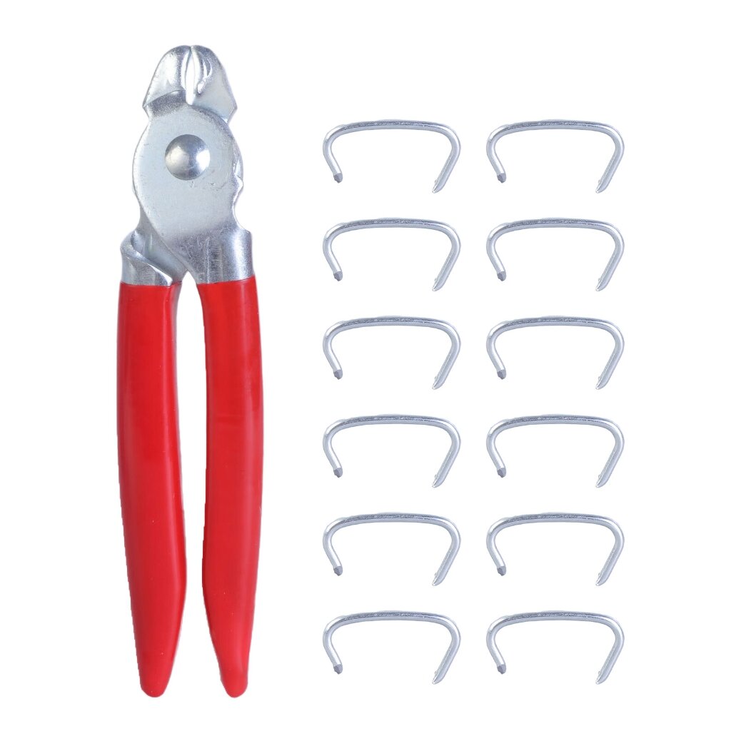 300шт Оцинкованные Зажимные Кольца с Изогнутыми Плоскогубцами Набор для Клеток Животных Веревочные Сумки DIY Ремесла Аксессуары Для Обивки Мебели