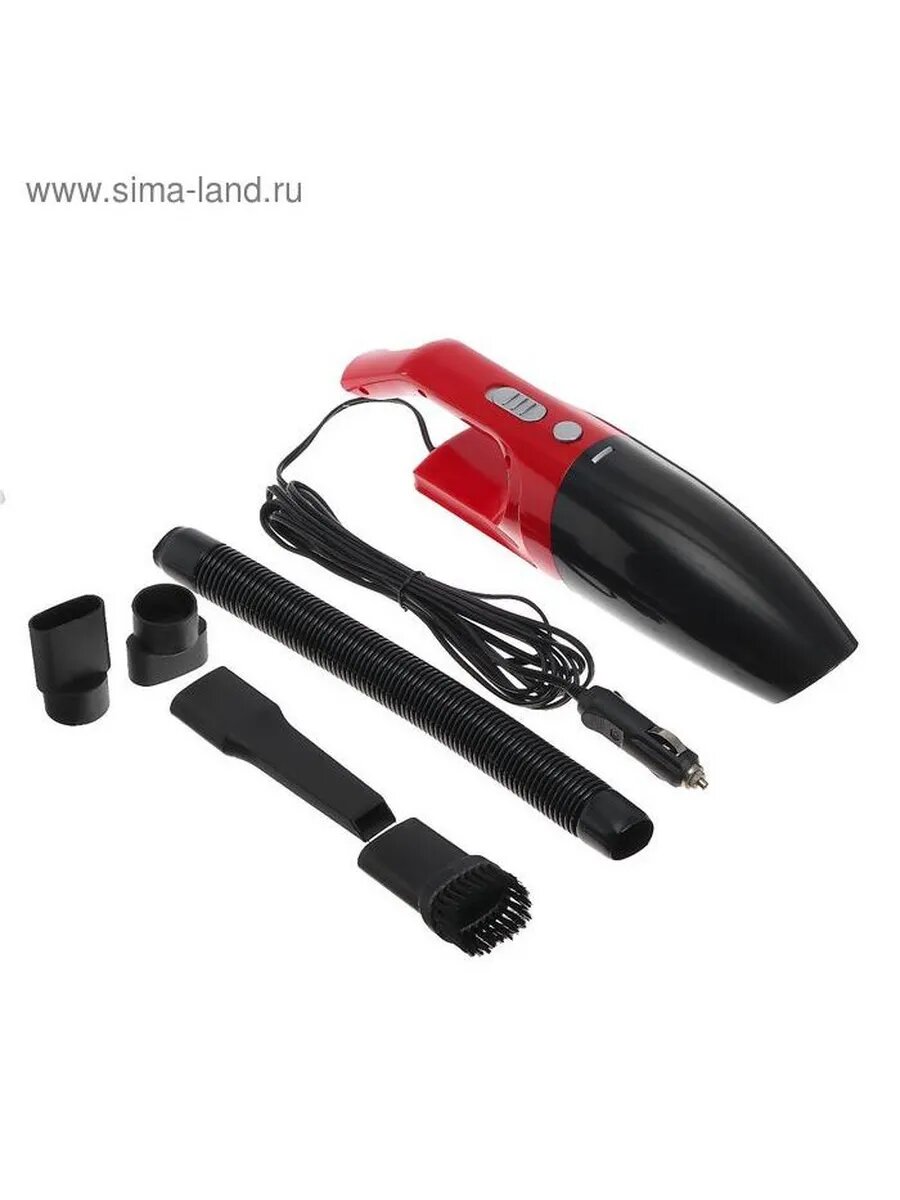 Пылесос автомобильный CARTAGE, 5 насадок, 100 Вт, 12 В, крас