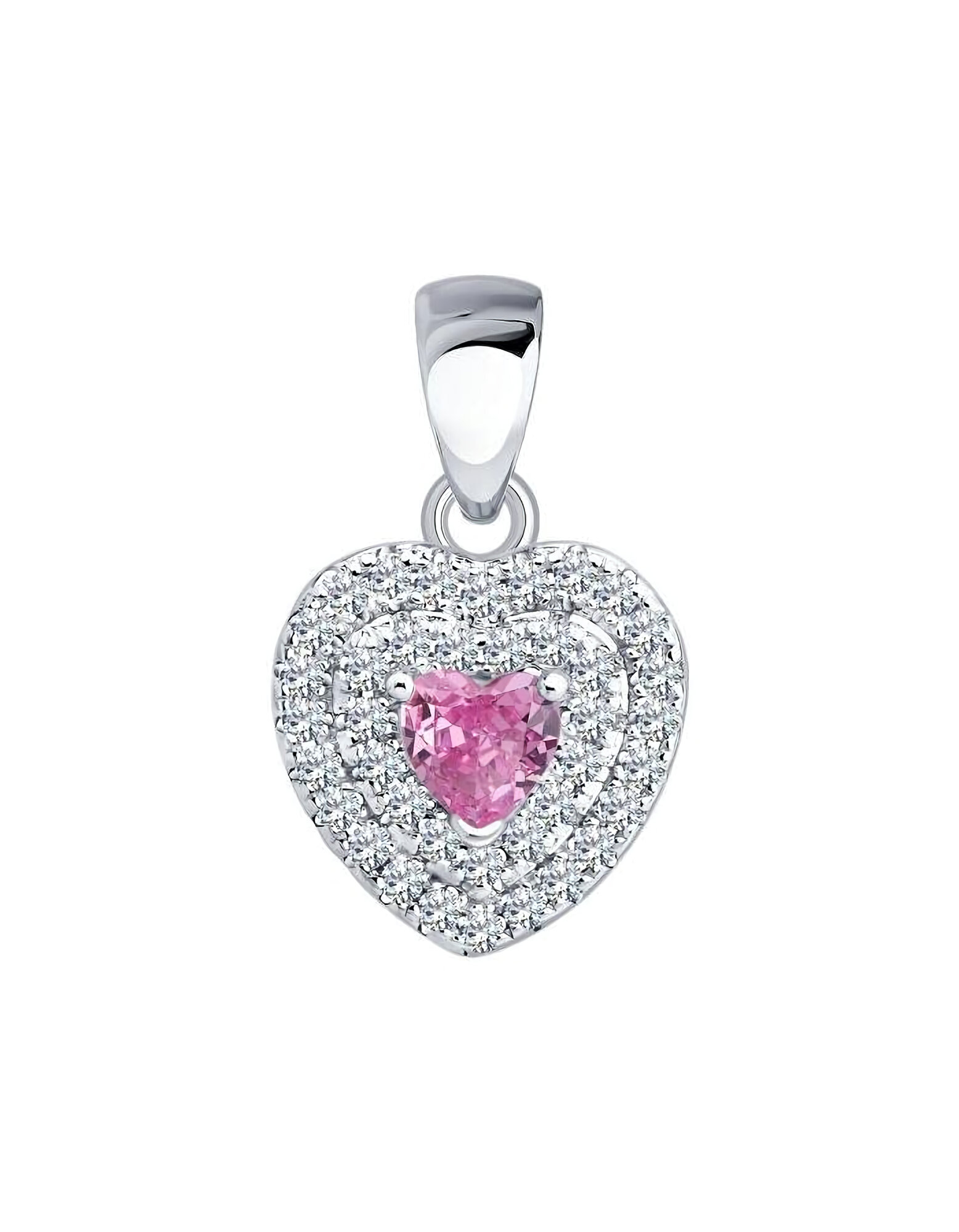 Подвеска, серебро, 925 проба, родирование, фианит