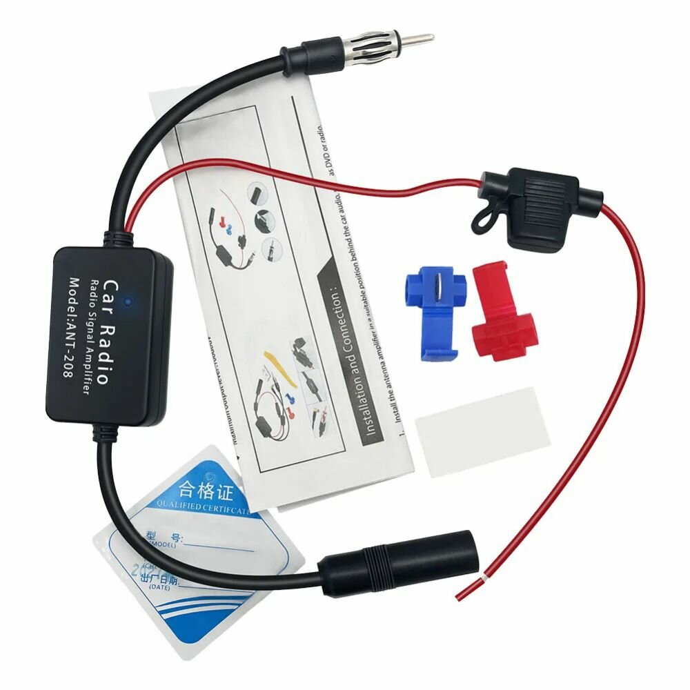 Усилитель сигнала автомобильной антенны 12 В, усилитель сигнала AM FM, помехоустойчивый усилитель приема сигнала антенны для ANT208