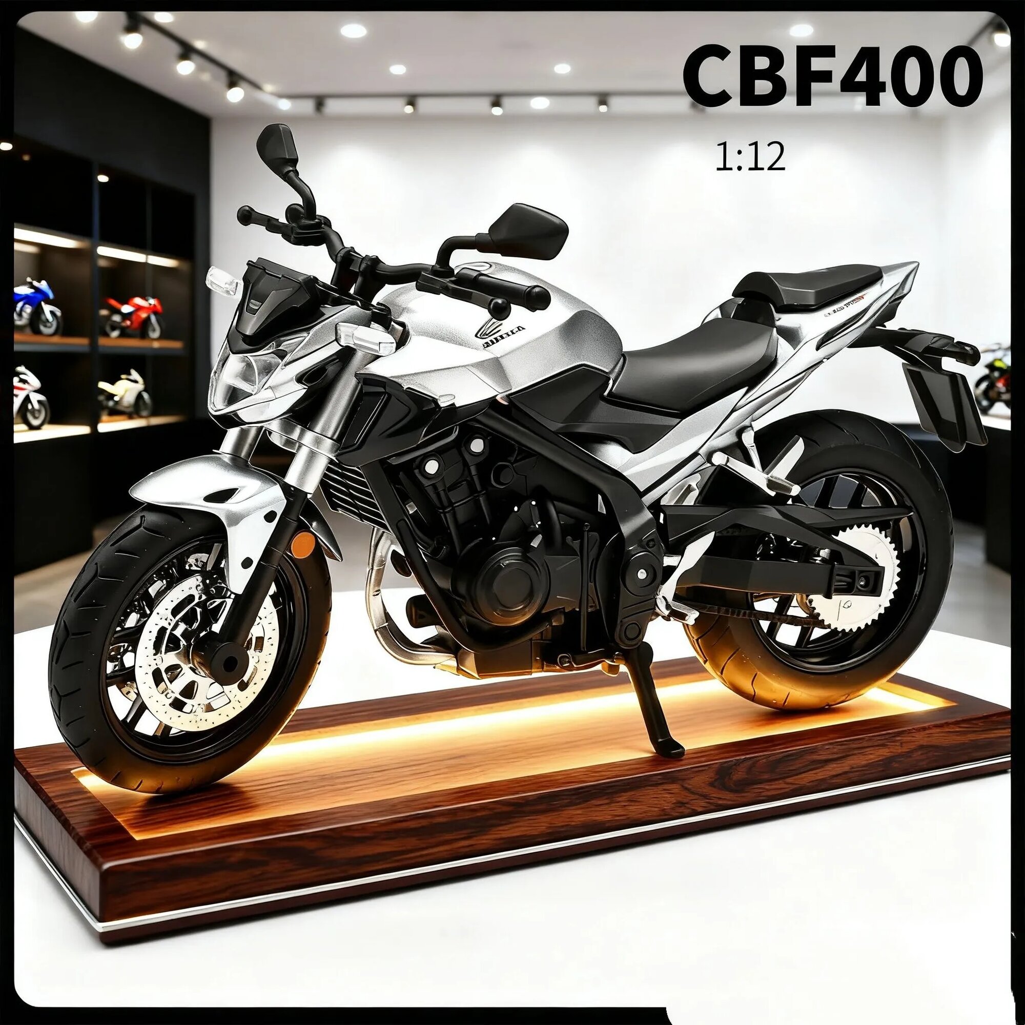 Миниатюрная коллекционные модели Мотоциклы Хонда CBF400 металлическая модель 1:12 Honda CBF400, со светом и звуком