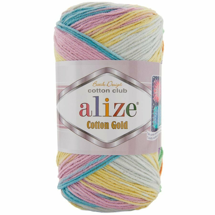Пряжа Alize COTTON GOLD BATIK 8091 батик (5 мотков)