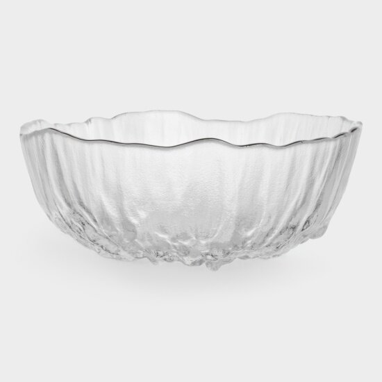 Салатник Anna Lafarg Piano 400 мл, 15 см, мятая фактура, стекло, с серебристым кантом (ANLAF-NC252)