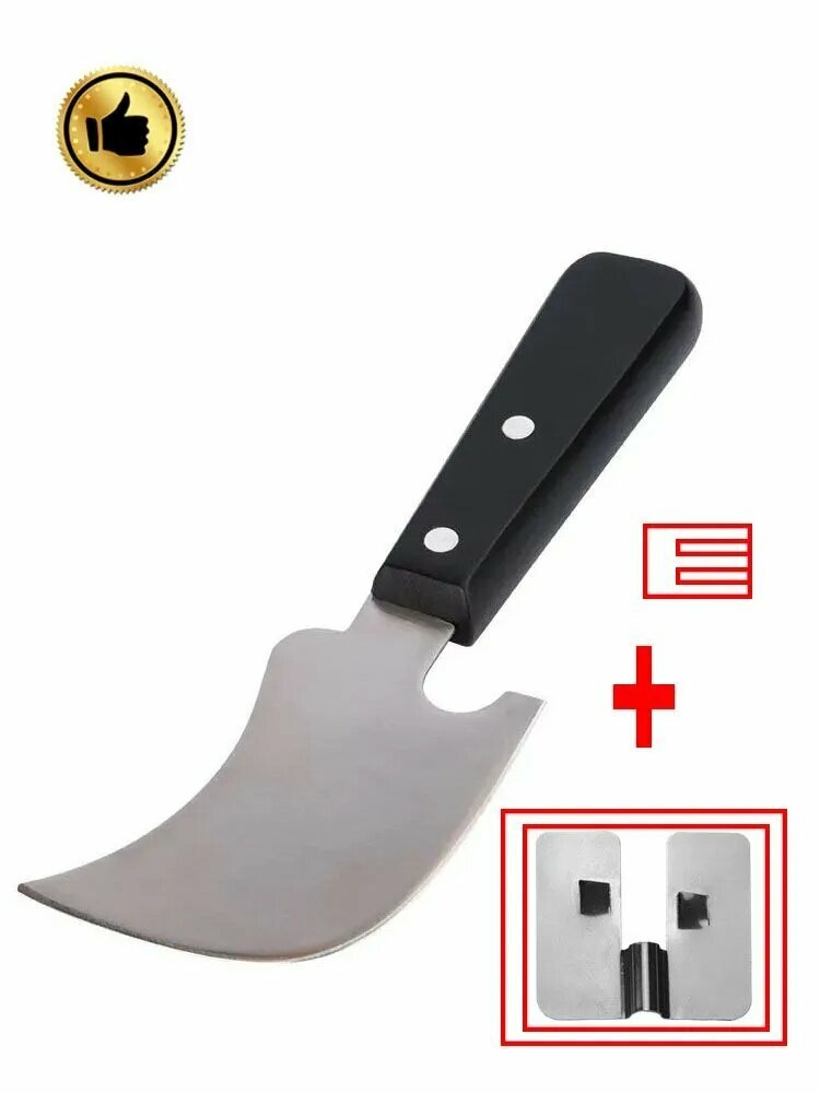 Нож месяцевидный для подрезки шнура после сварки напольных покрытий ПВХ линолеума / Резак полумесяц / Направляющая насадка