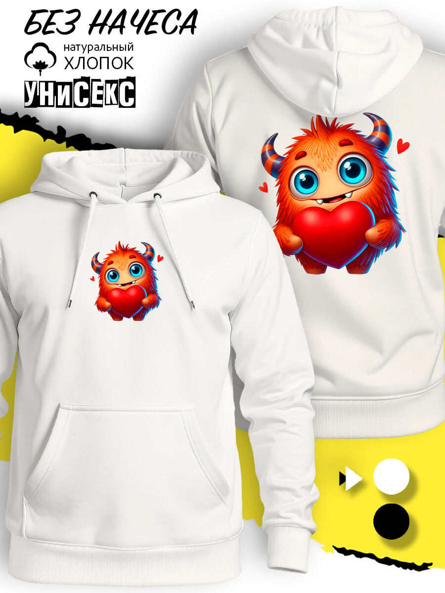 Худи Толстовка свитшот монстр с сердцем