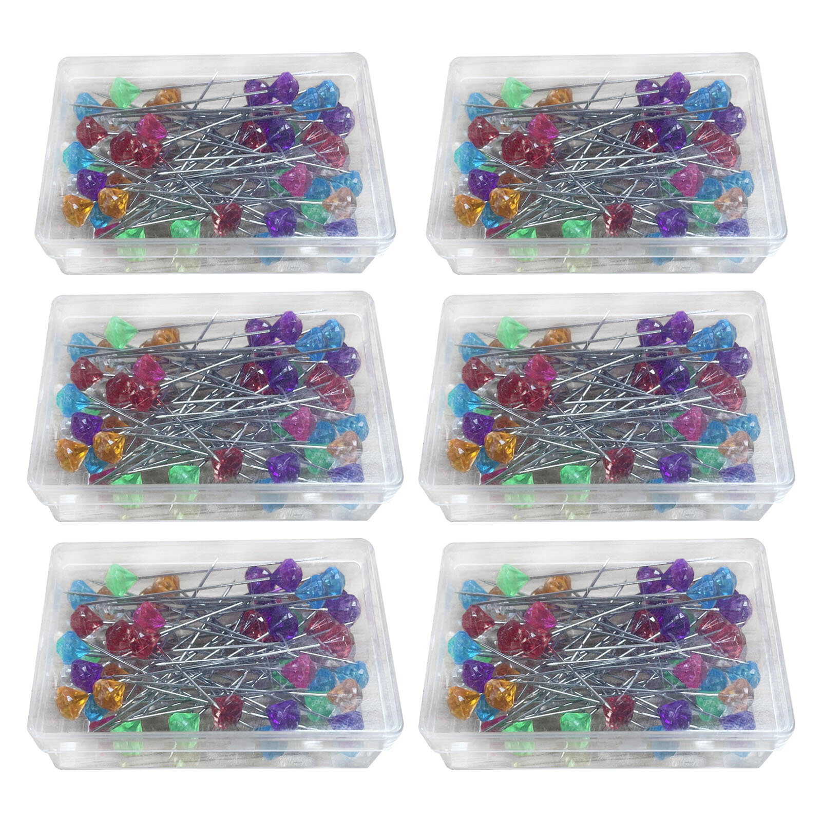 6 Коробок Швейных Булавок Цветных Многофункциональных Булавок для Страза Корсажа Букета для Рукодели