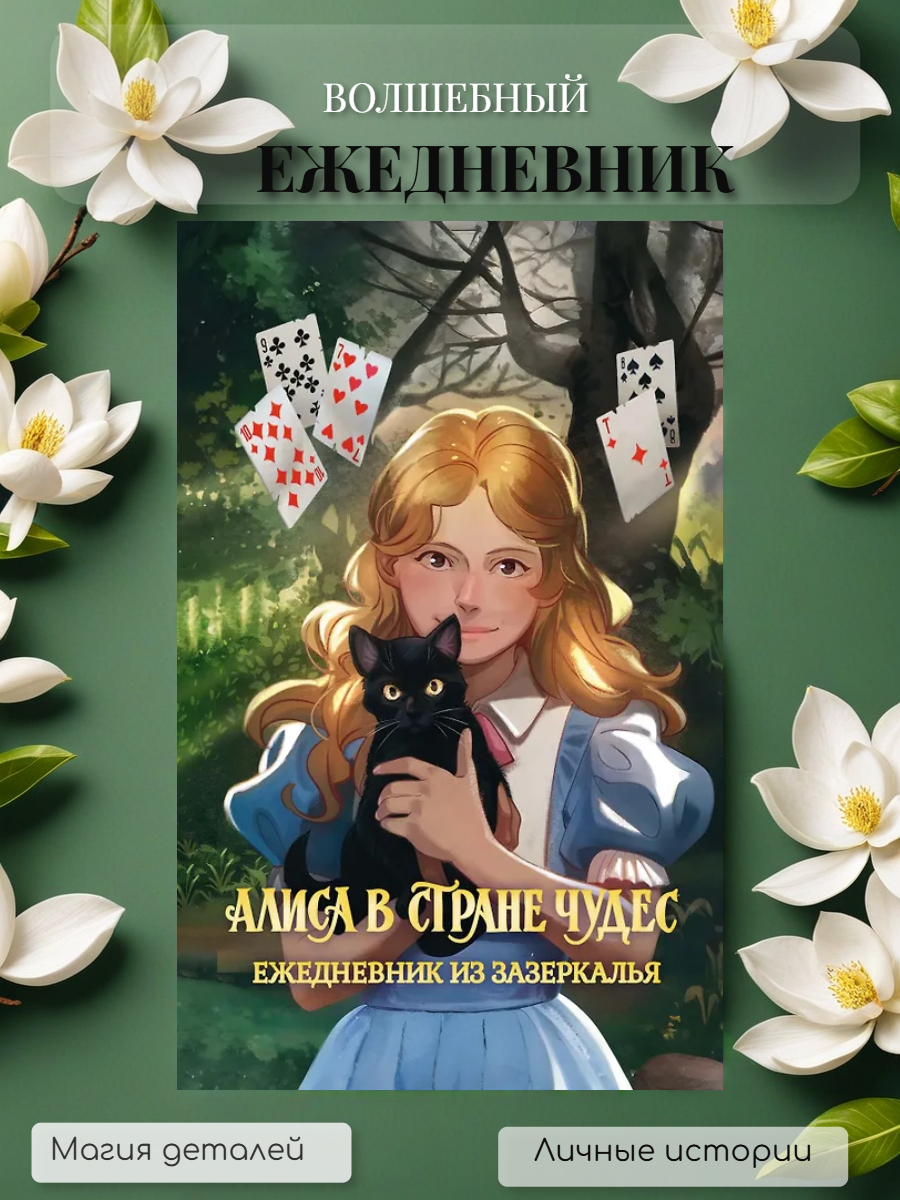 Ежедневник "Алиса в Стране Чудес", твердый переплет, закругленные углы