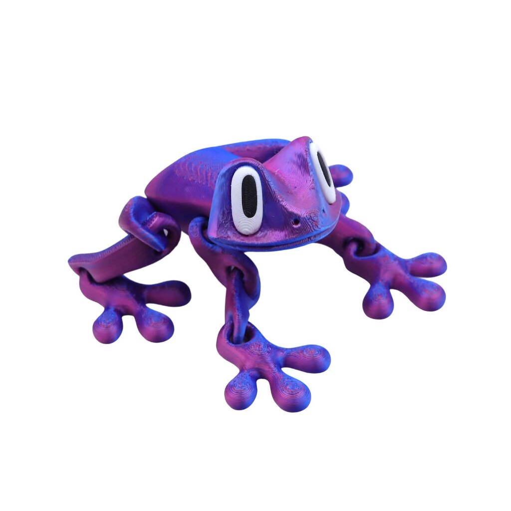 Flexible Articulated Animal Fidgety Toy 3D Printed Frogs Refrigerator Magnets Poseable Frogs Fridge Magnet for Office Home