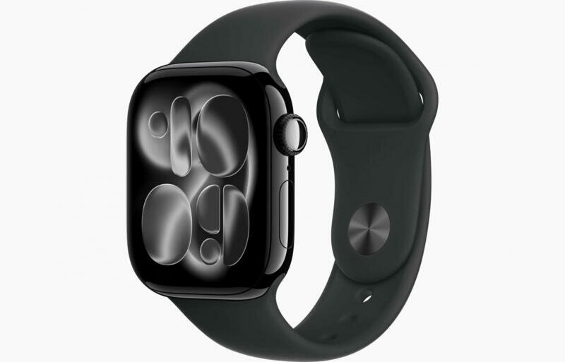 Часы Apple Watch Series 11 42mm Jet Black Aluminium Case With Black Sport Band S/M (Черный)