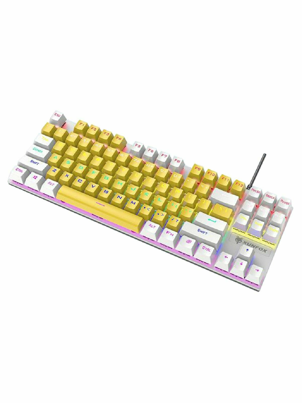 Gaming Mechanical Keyboard 87-key Anti-ghosting Blue Switch Color Backlit Wired Metal Machinery Keyboard For Laptop