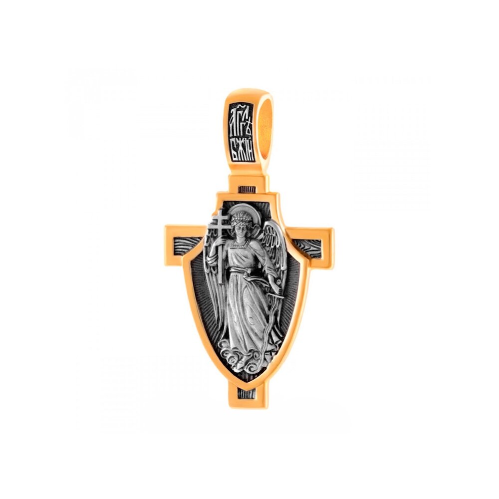 Крестик Даръ, серебро, 925 проба, золочение, чернение