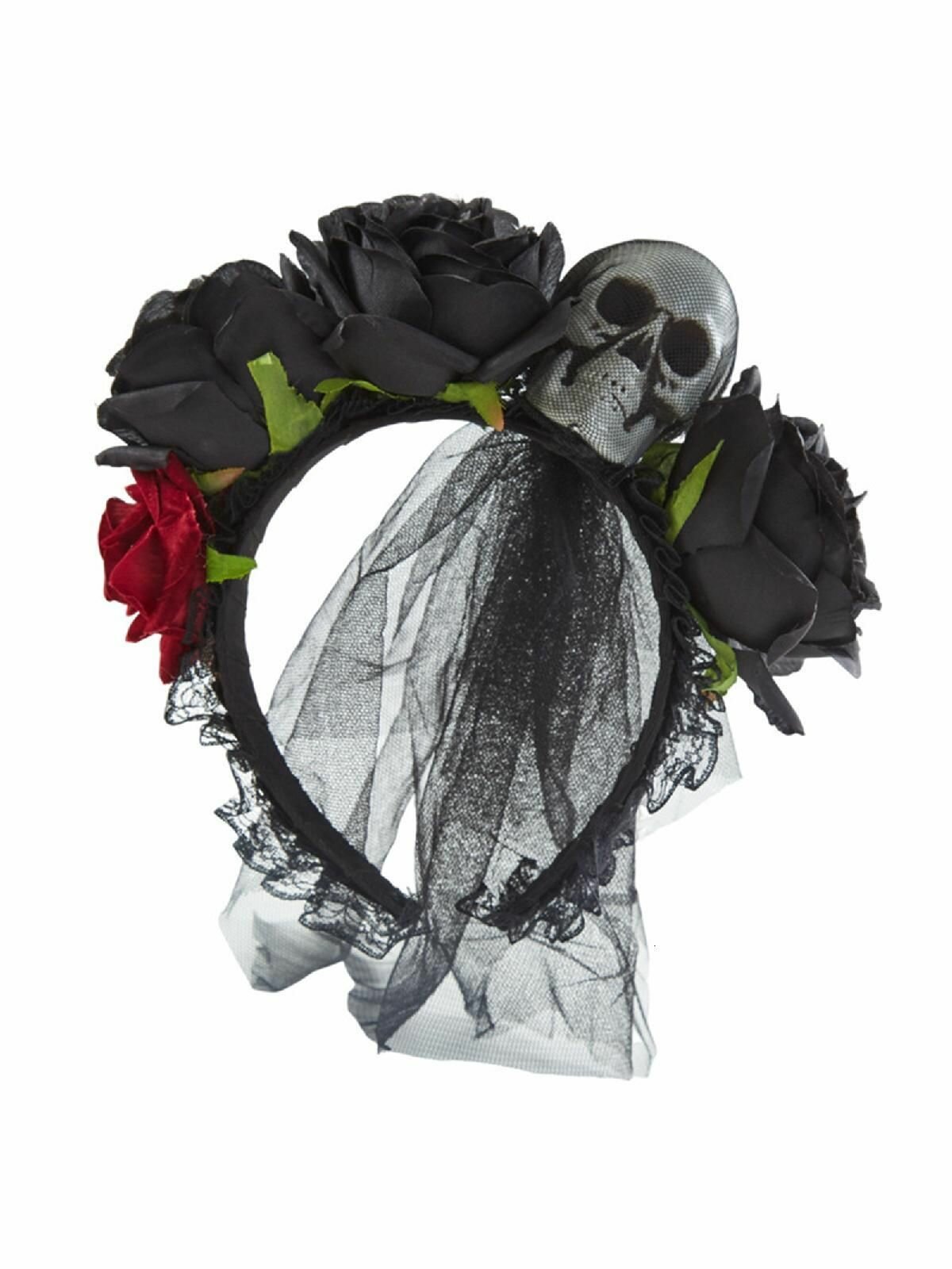 Повязка в стиле Лолита с черепом для женщин, Черный