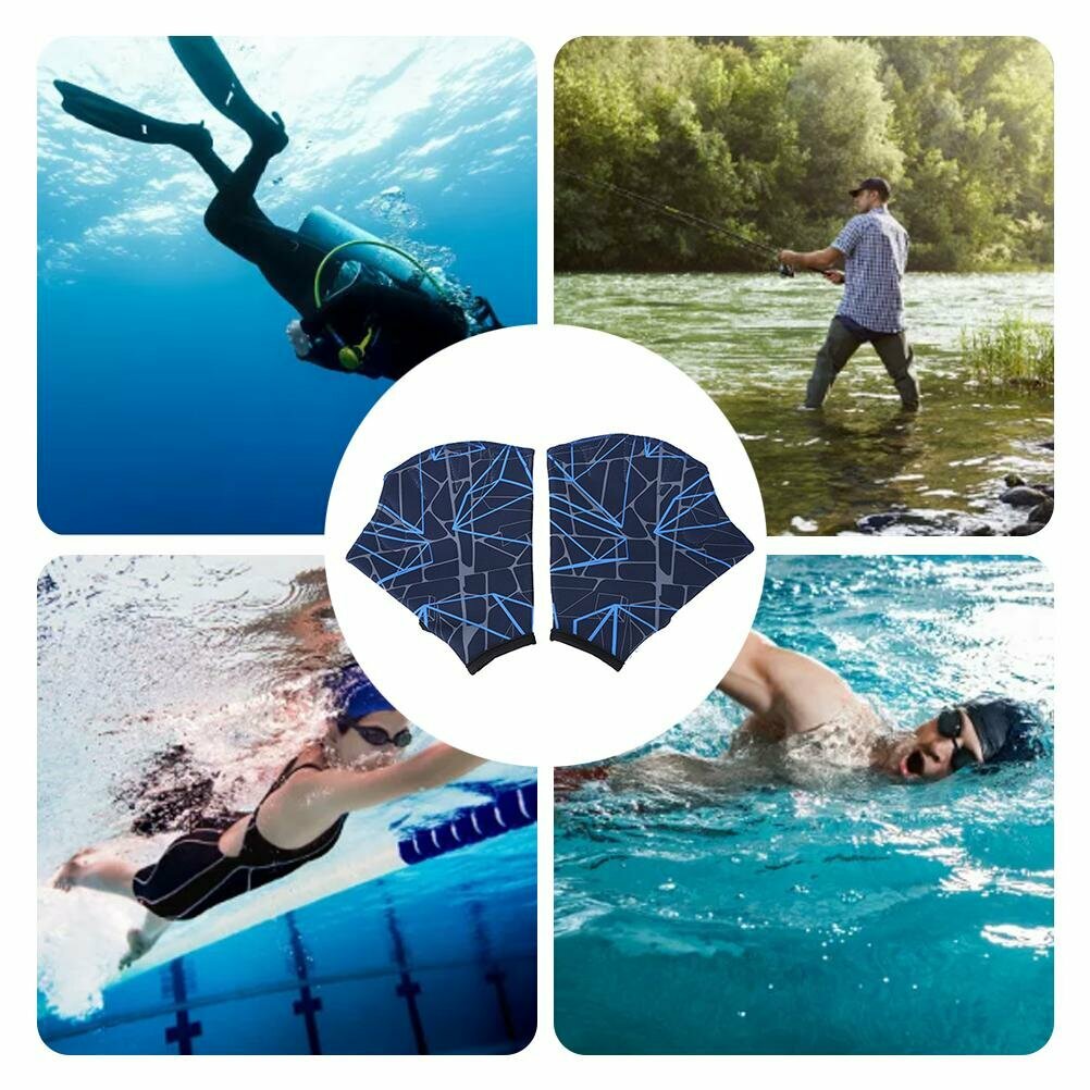 1 пара тренировочных перчаток для водного плавания, перчатки для плавания с перепонками, водонепроницаемые тренировочные перчатки без пальцев для дайвинга, серфинга