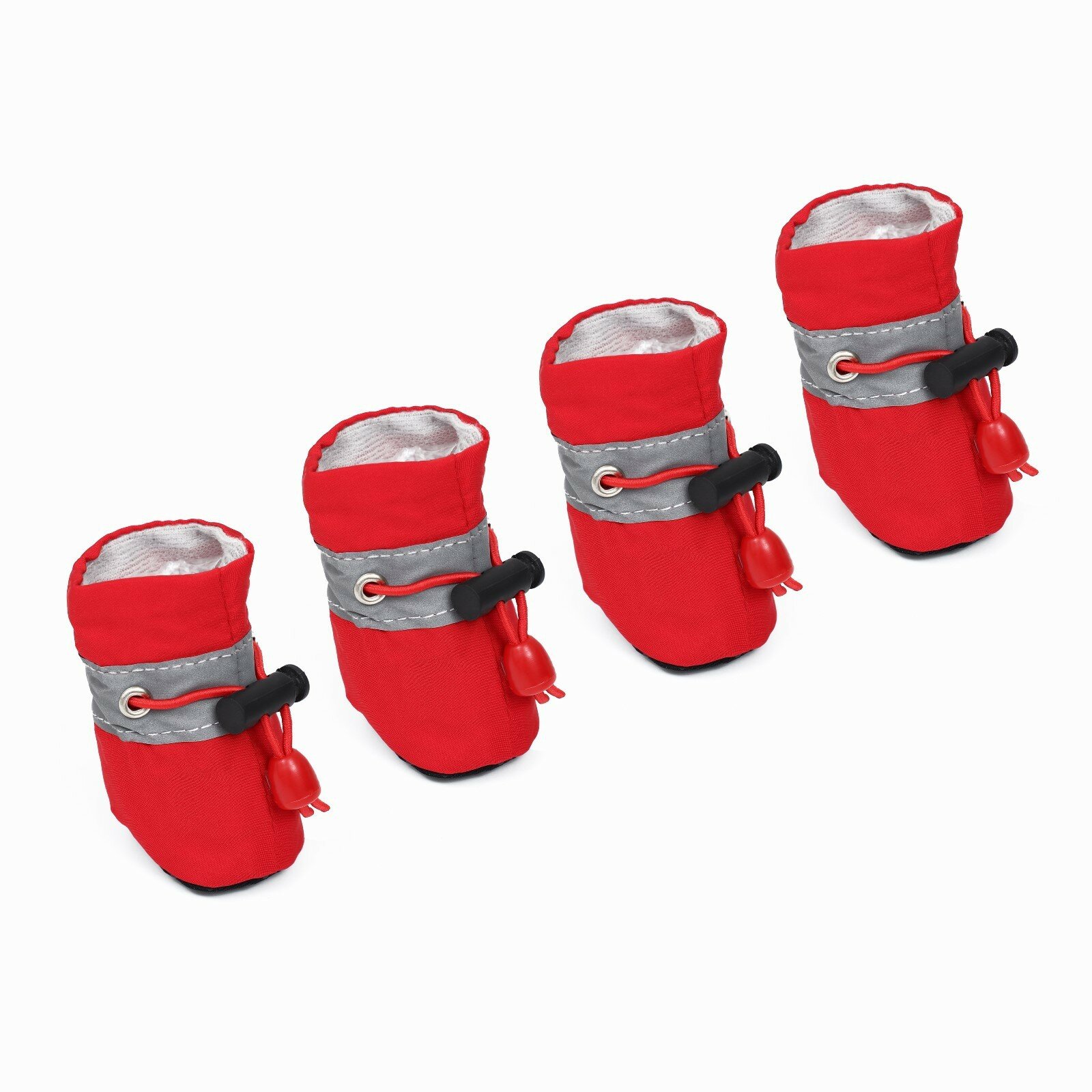 Ботинки для собак «Уют» с утяжкой, набор 4 шт, размер 1 (3.5×2.5 см), красные