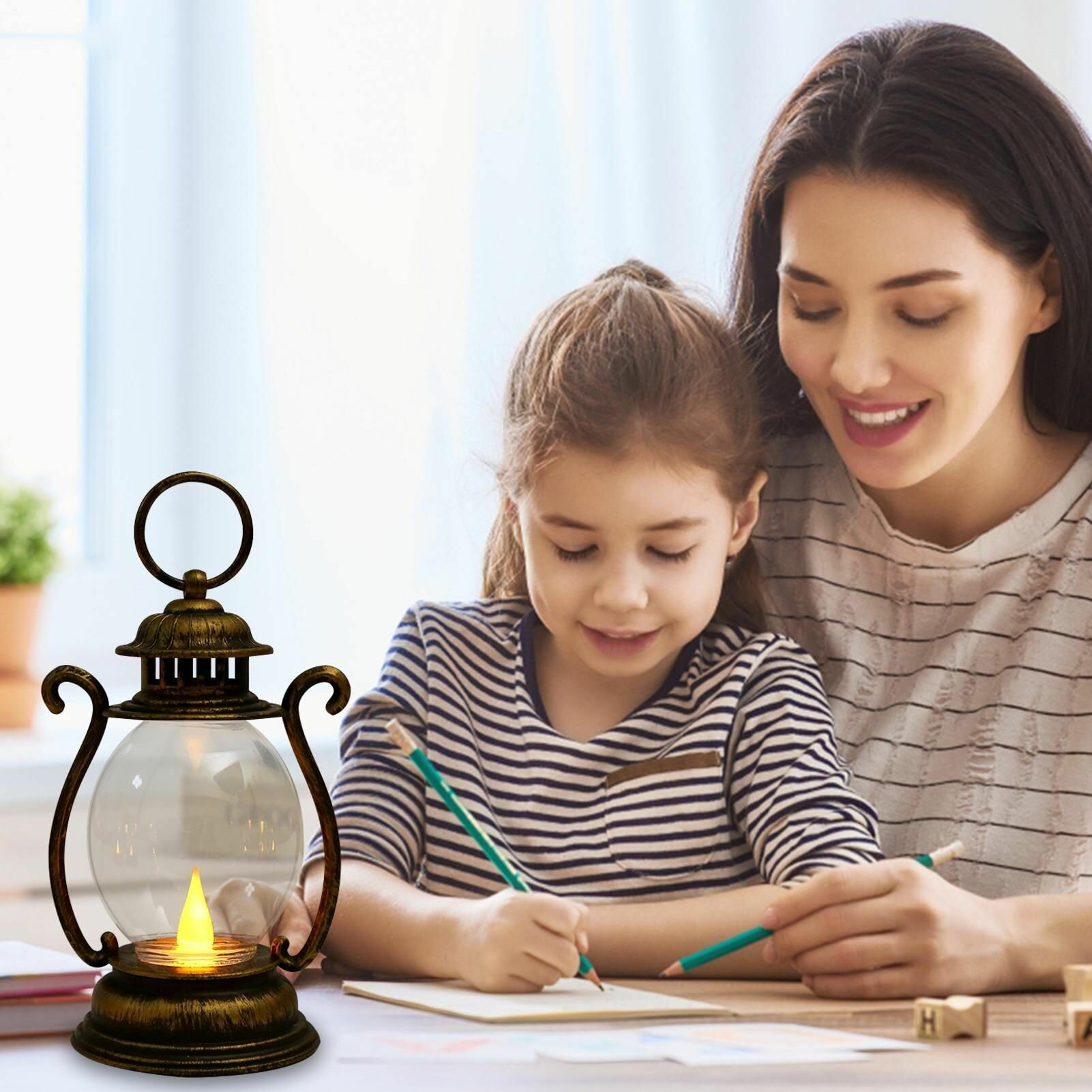 Ретро ручной светильник LED световая гирлянда маленькая керосиновая Масляная лампа