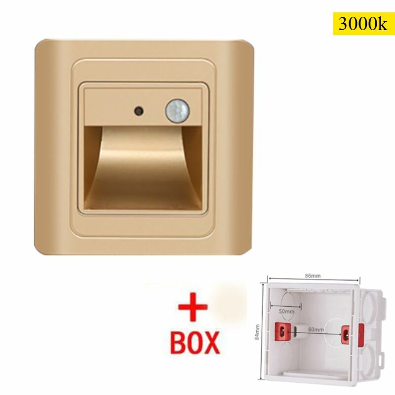 Ночник smart light датчик движения PIR LED stair light встроенный светильник для ступенек