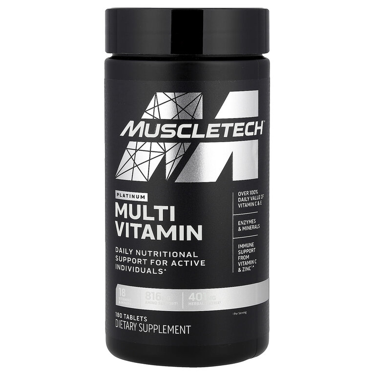 MuscleTech Platinum Multivitamin, мультивитамины, 180 таблеток