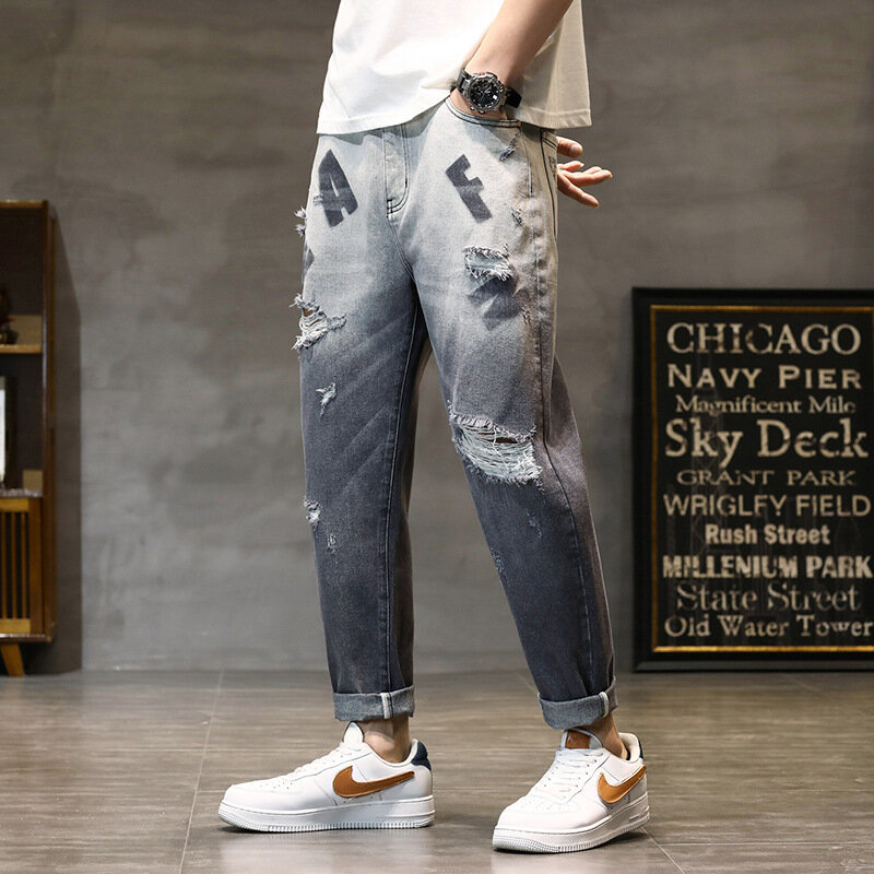 Мужские джинсы Чистый цвет / прямые B1, LI Mall талии_36