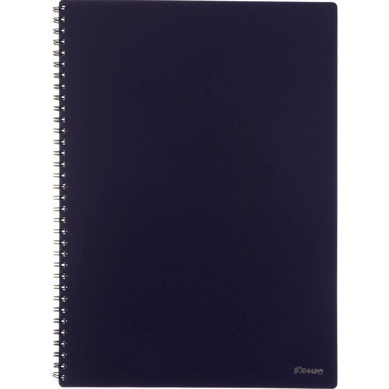 Бизнес-тетрадь Комус А4 100л, кл, обл пластик, спираль, синяя Classic