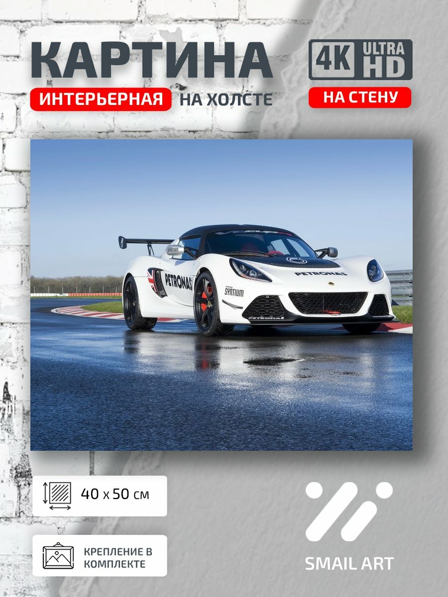 Картина на холсте интерьерная 40 на 50 на стену Автомобиль Lotus для офиса авто дизайн