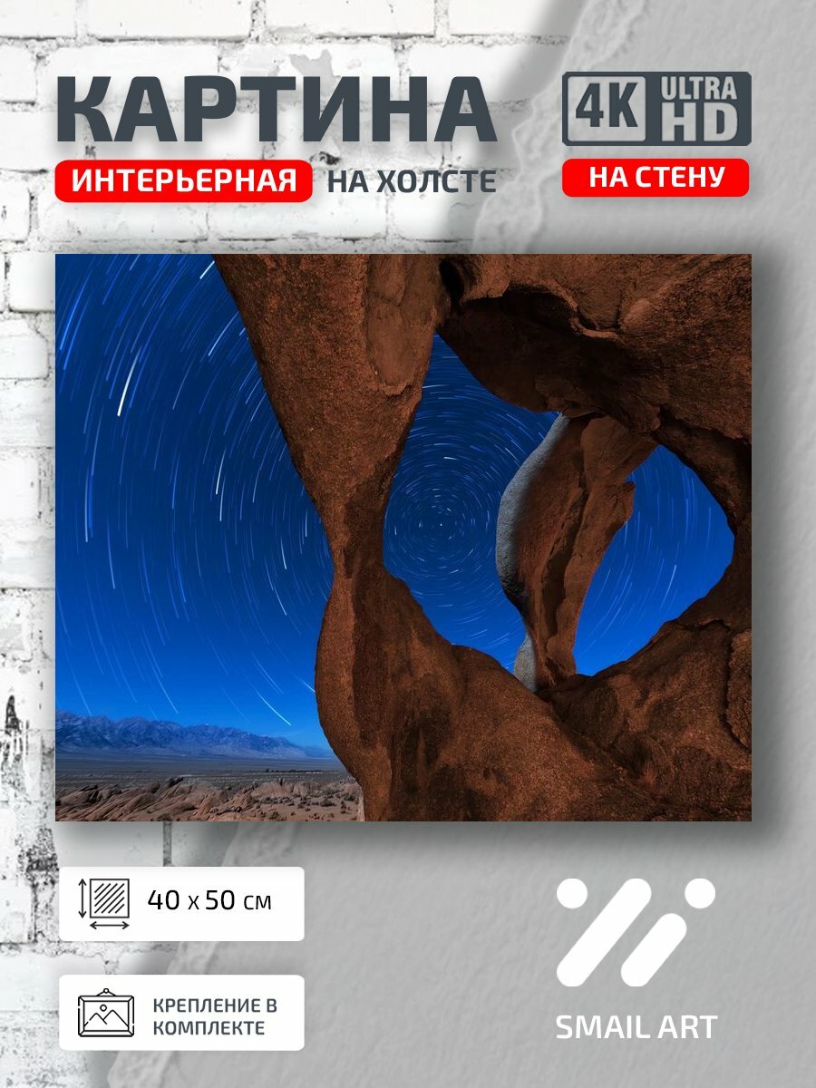 Картина на холсте интерьерная 40 на 50 на стену Скалы Space для офиса космос интерьер декор