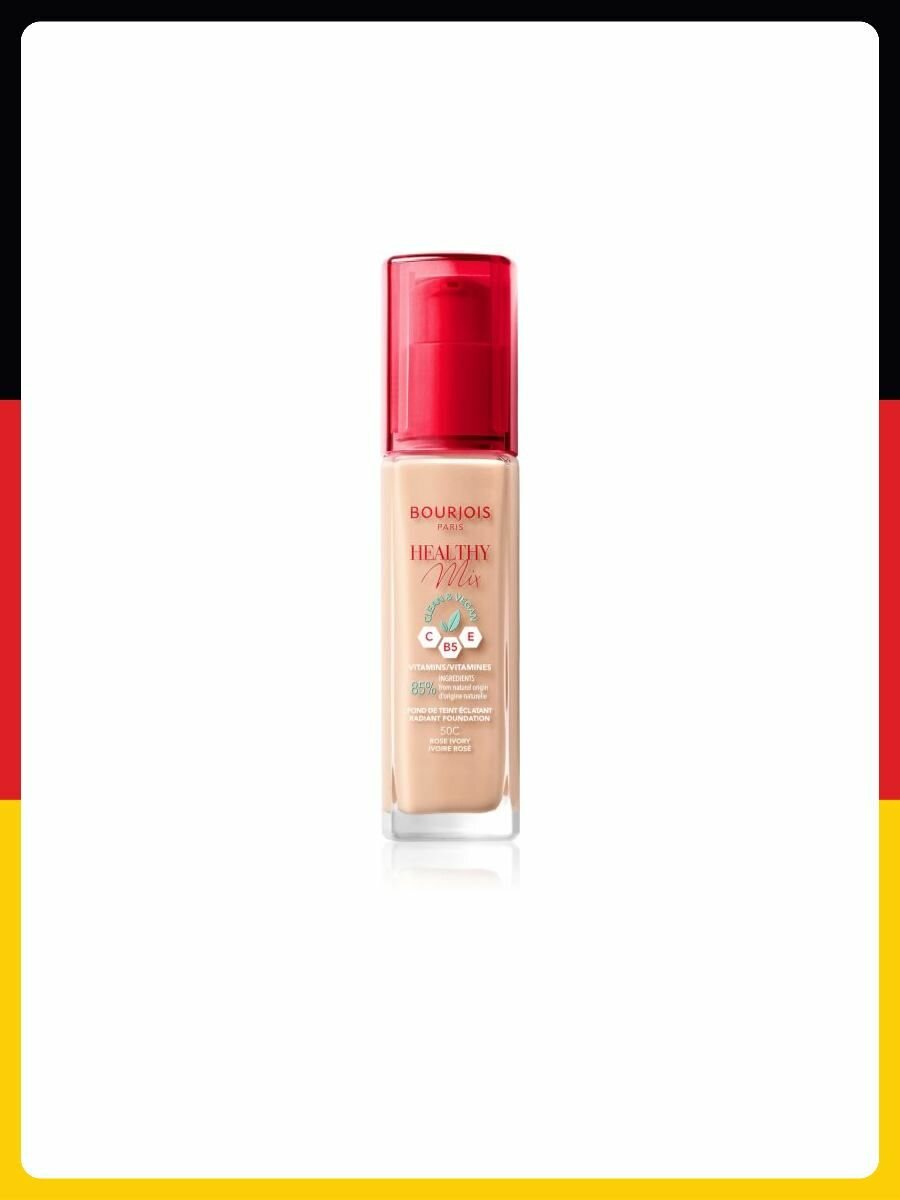 Тональная основа Bourjois Healthy Mix brightening moisturizing makeup 24h 50C Rose Ivory, 30 мл