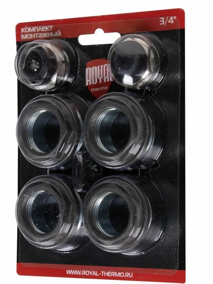 Комплект монтажный Royal Thermo 1 х 3/4" черный