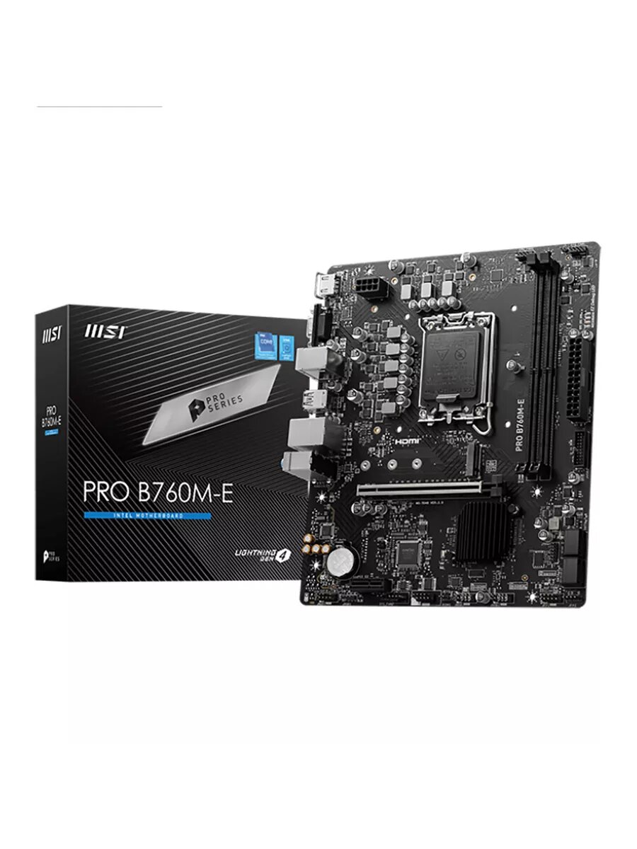 Материнская плата PRO B760M-E (Micro-ATX, LGA1700, DDR5)