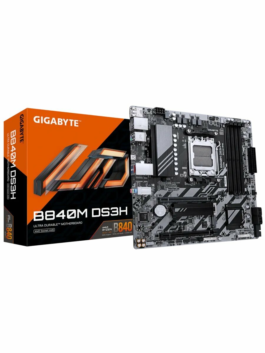 Материнская плата B840M DS3H AM5 AMD B840 mATX RTL
