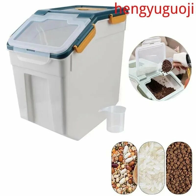 Контейнер для корма, емкость для хранения с крышкой, бак для сухого корма собак,15 кг