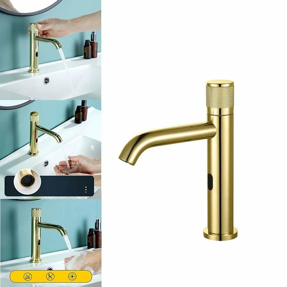 OZ-EVEA Индукционный умывальник для ванной комнаты из нержавеющей стали 304 с одинарной холодной водой