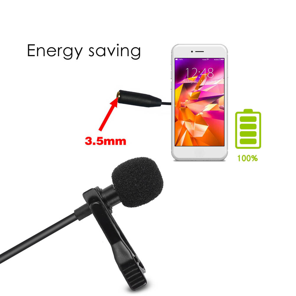 Omnidirectional Mic, 3.5mm Small Condenser Lapel Rotating for Computer Smartphone — фото 1