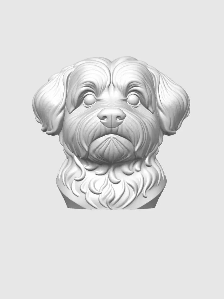 Статуэтка собаки-Мальтийский(10см, белый матовый)-Верный друг