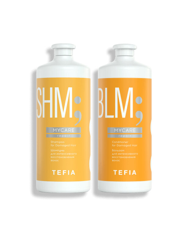 Набор для интенсивного восстановления волос TEFIA MYCARE REPAIR Шампунь для волос 1000мл и Бальзам для волос 1000мл