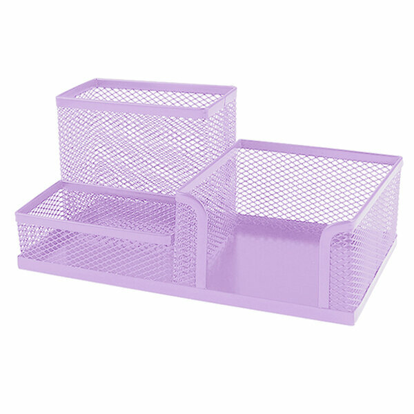 Подставка " KWELT " 3 отделения, 20*10*9,5см, металлическая, сетчатая, сиреневая