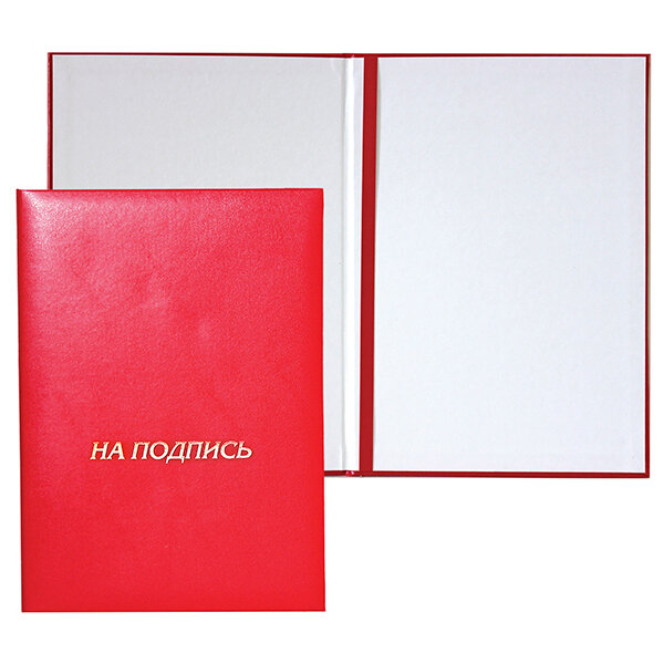 Папка адресная deVente На подпись красная А4, лента, бумвинил, количество: 2 штук