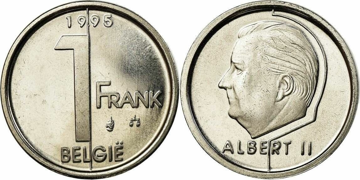 Бельгия 1 франк, 1994 - 2001 BELGIE XF