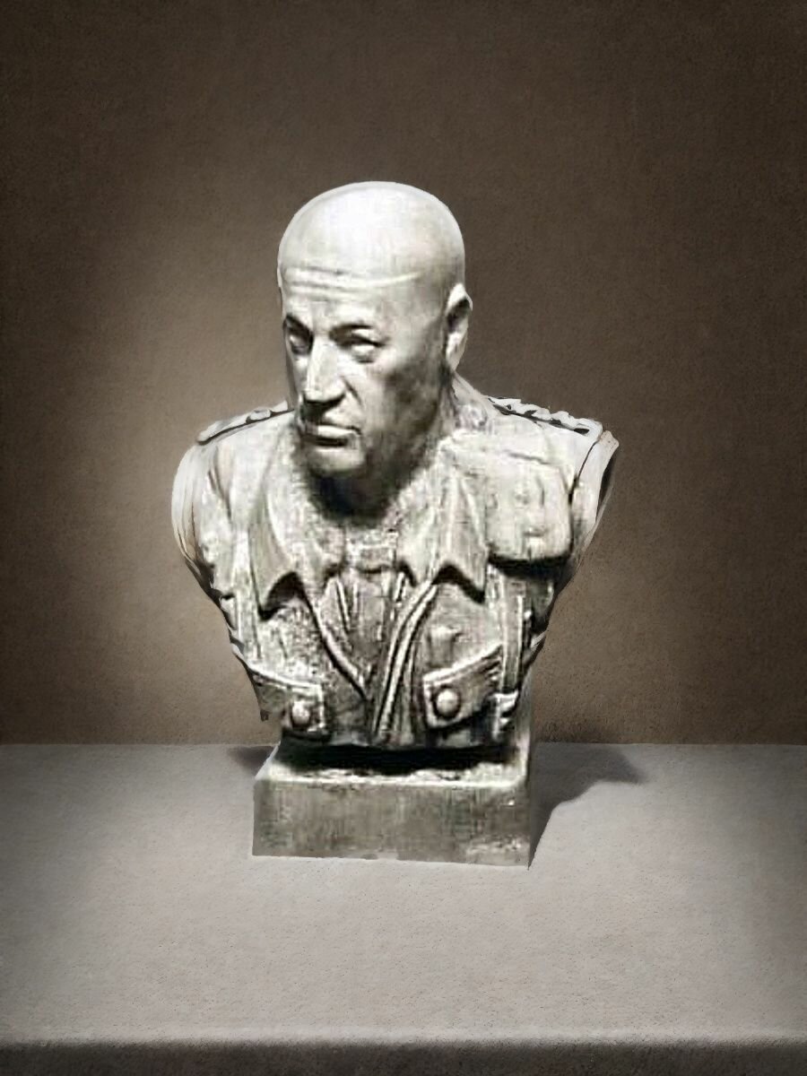 Бюст Пригожина в военной форме BP202P из каменя патина высота 60мм тяжелый монолитный