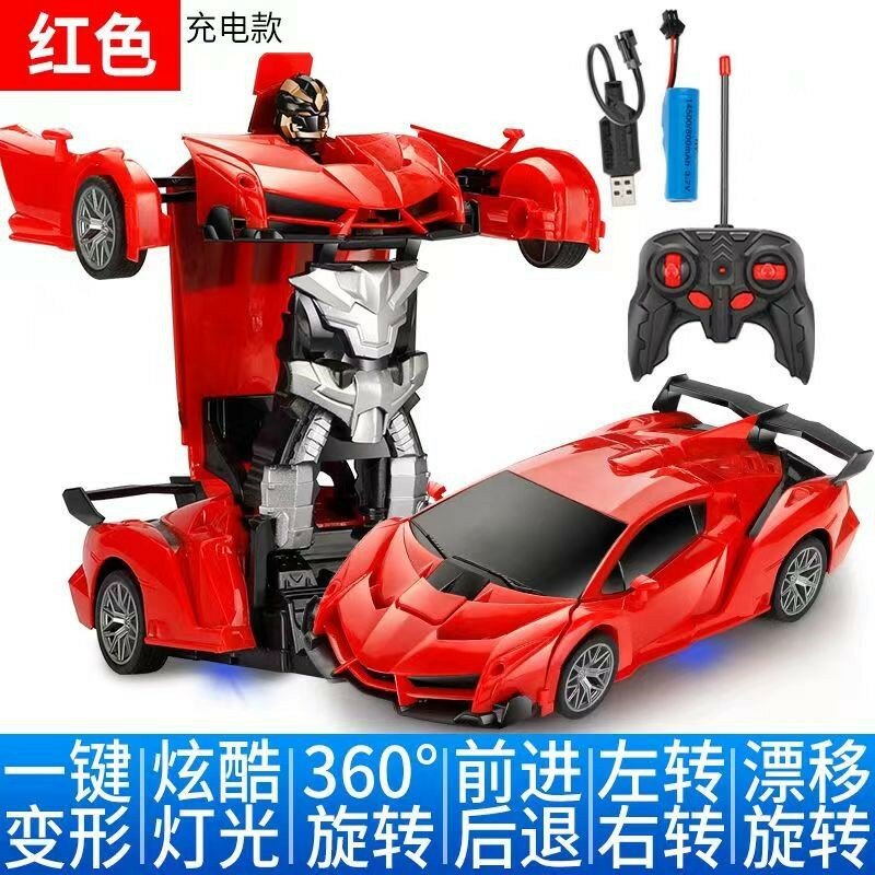 1:18 Трансформирующаяся радиоуправляемая машина, робот с одной кнопкой, детская игрушечная машина, электрическая радиоуправляемая машина, модель симуляции