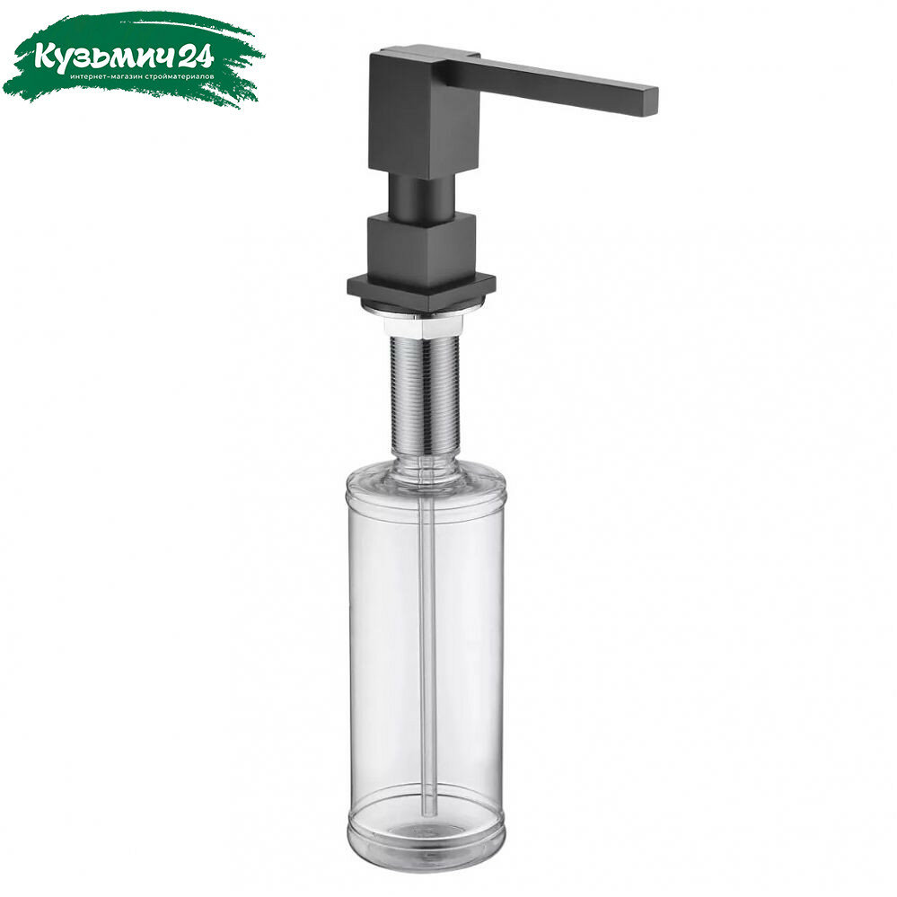 Дозатор жидкого мыла Gappo G404-1 встраиваемый, объем 300 мл, латунь, пластик, черный