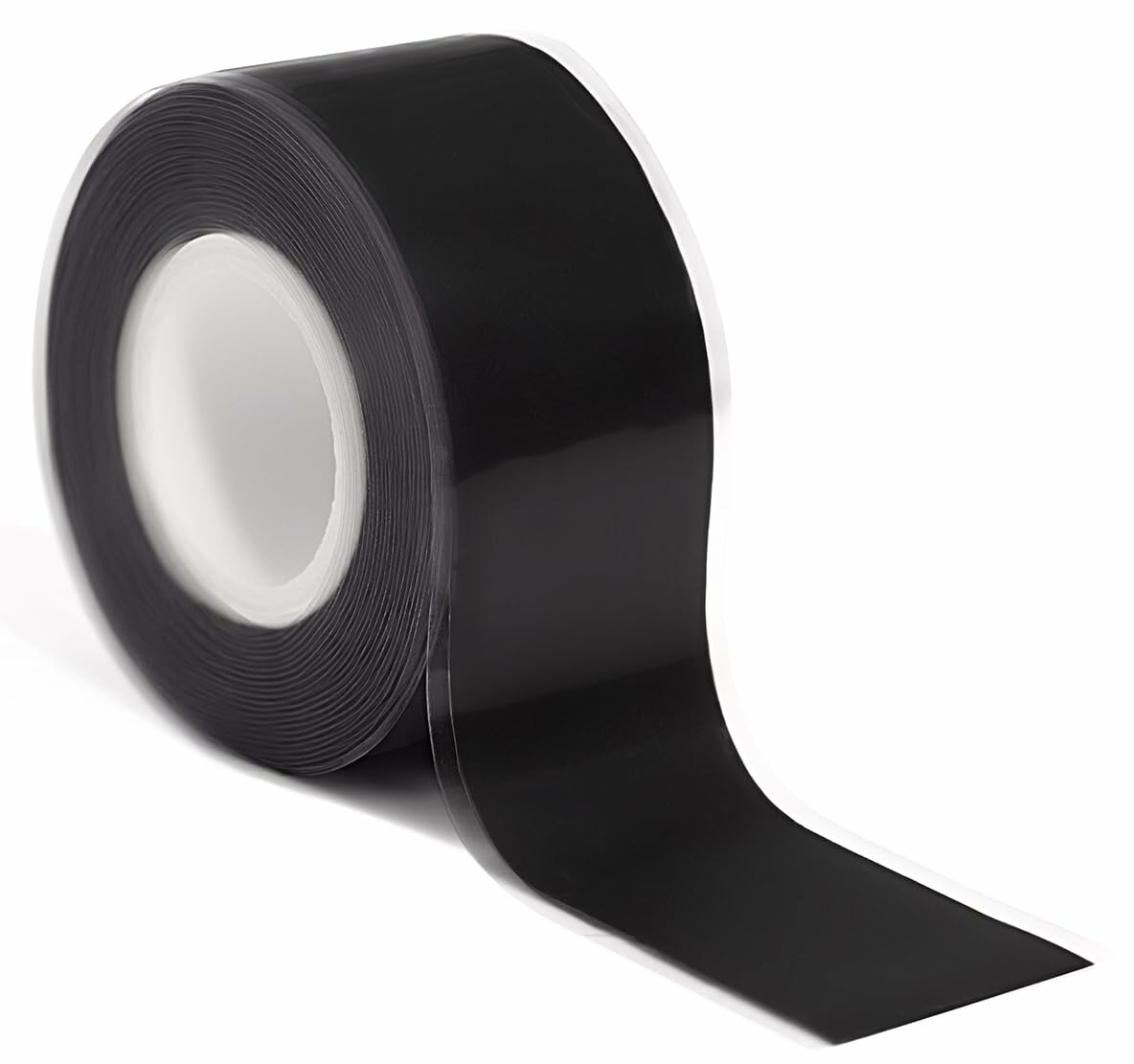 Антискользящий силиконовый фитнес лент для хвата, обертка для штанги и гантелей, водонепроницаемый резиночный ремень, черный 1 дюйм x 10 футов