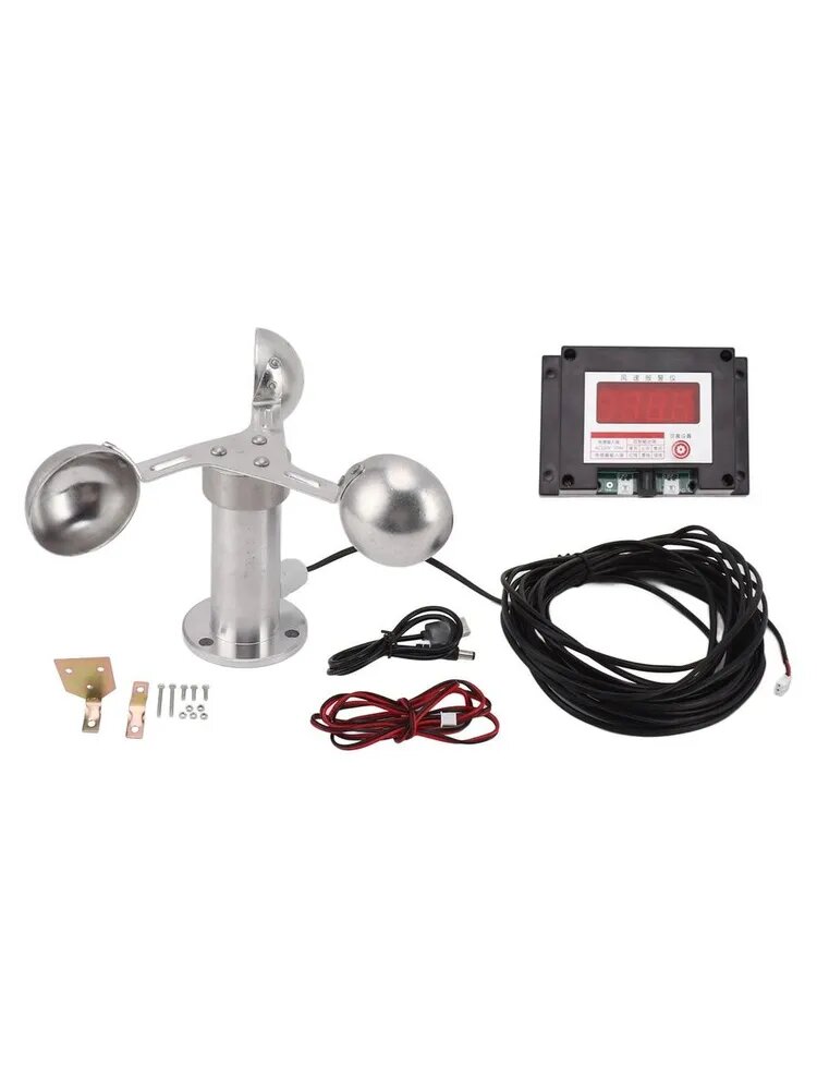 Анемометр трехчашечный анемометр Серебристый для измерения скорости и температуры